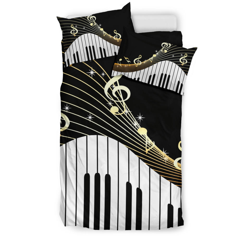 Piano Key And Music Notes Bedding Set - Artistic Pod
