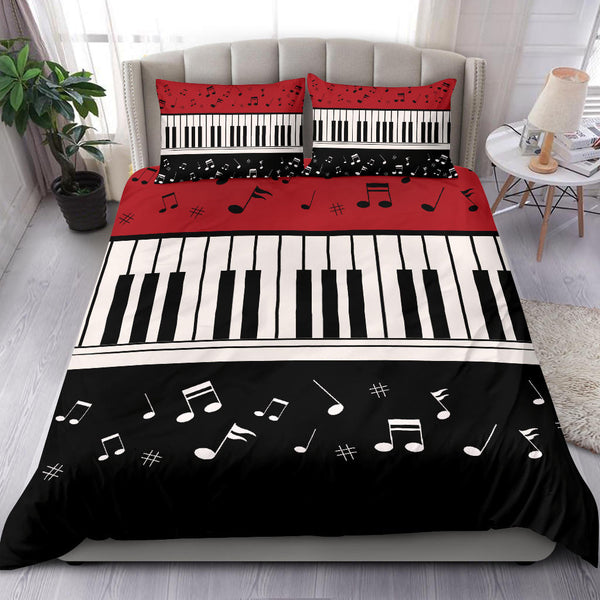 Piano Keys Music Notes Bedding Set - Artistic Pod