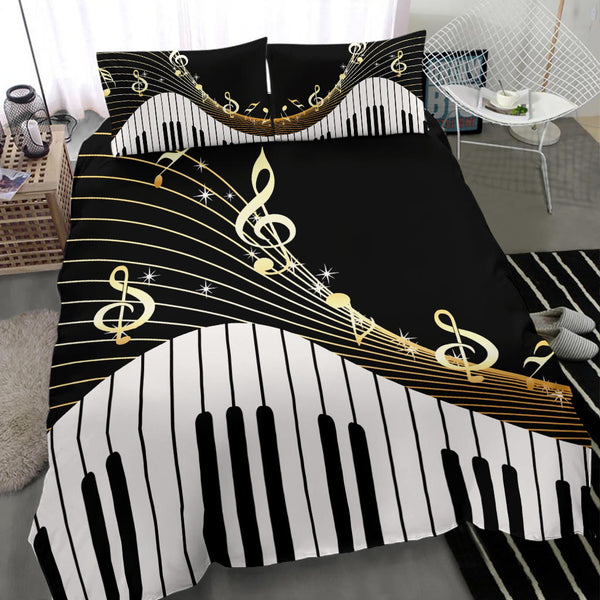 Piano Key And Music Notes Bedding Set - Artistic Pod