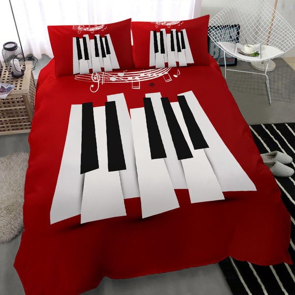 Piano Key And Musical Notes Bedding Set - Artistic Pod