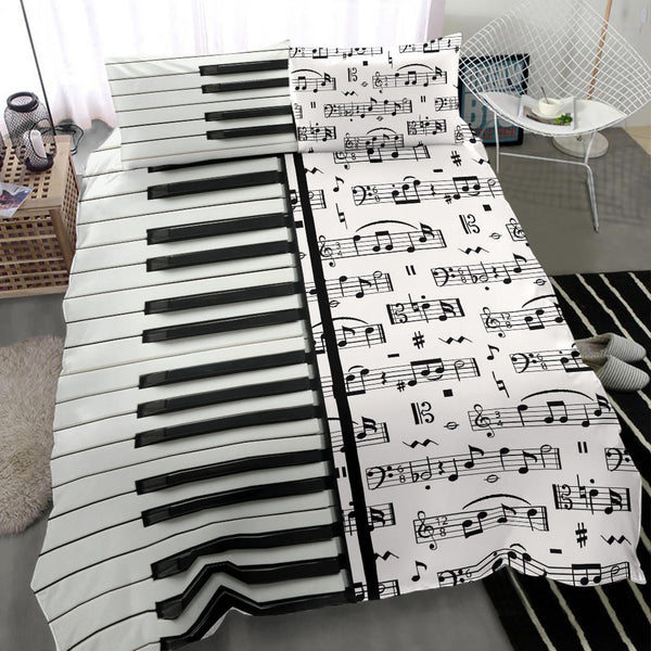 Piano Keys And Music Note Bedding Set - Artistic Pod