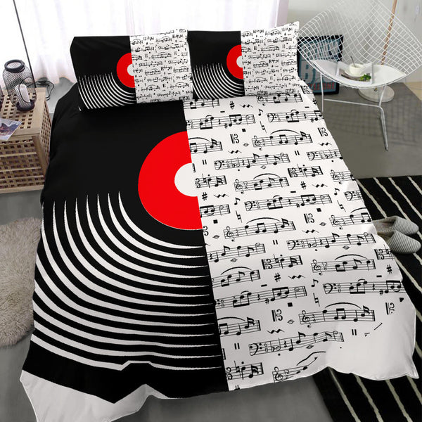 Vinyl Music Notes Bedding Set - Artistic Pod