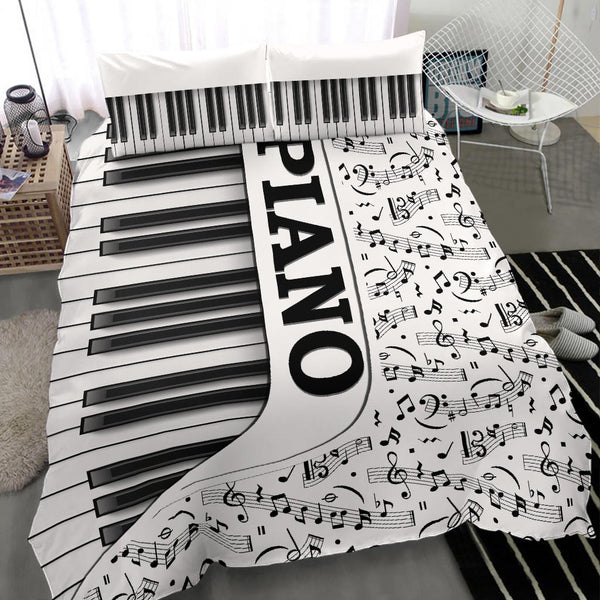 Piano White Bedding Set - Artistic Pod