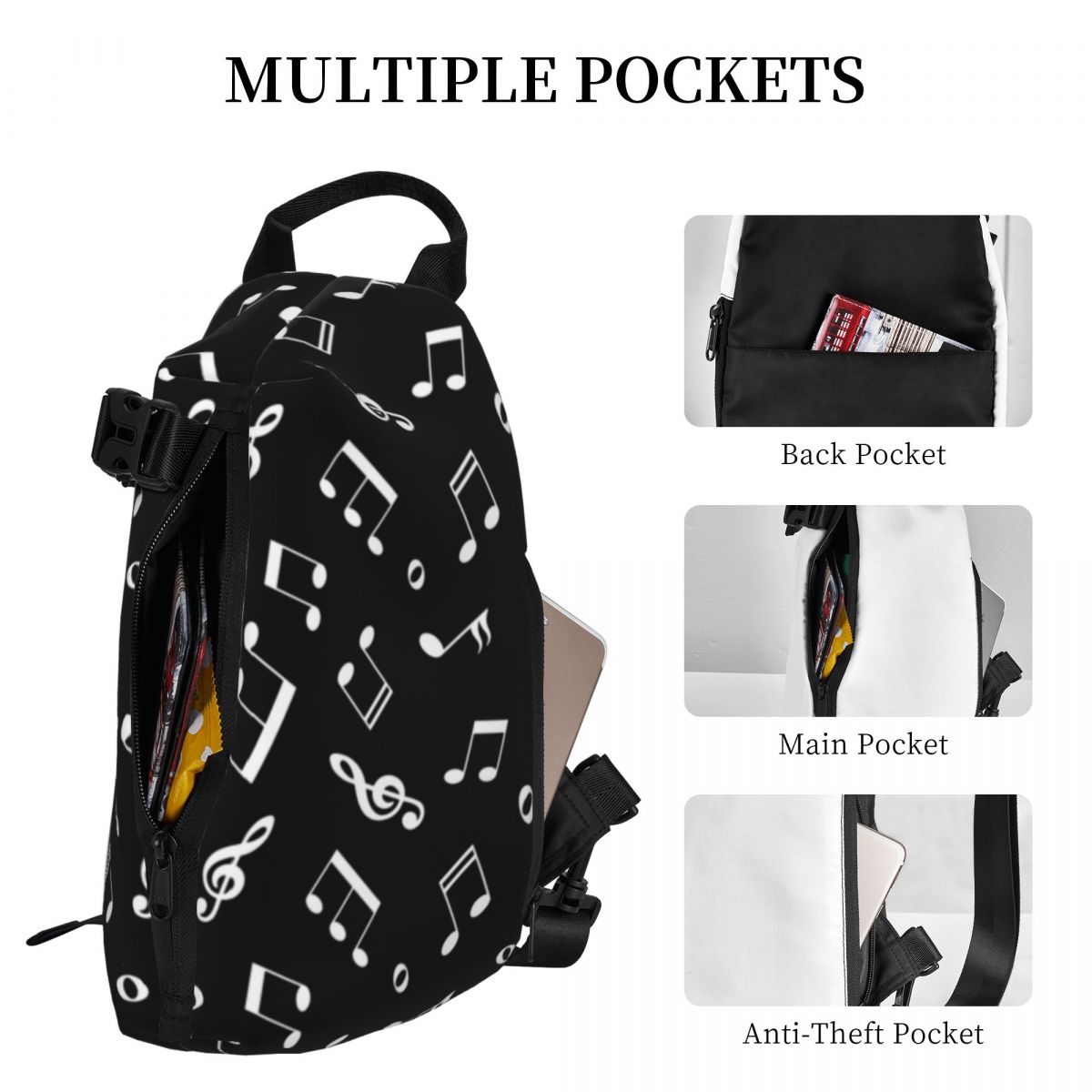 Music Note Chest Bag - Artistic Pod