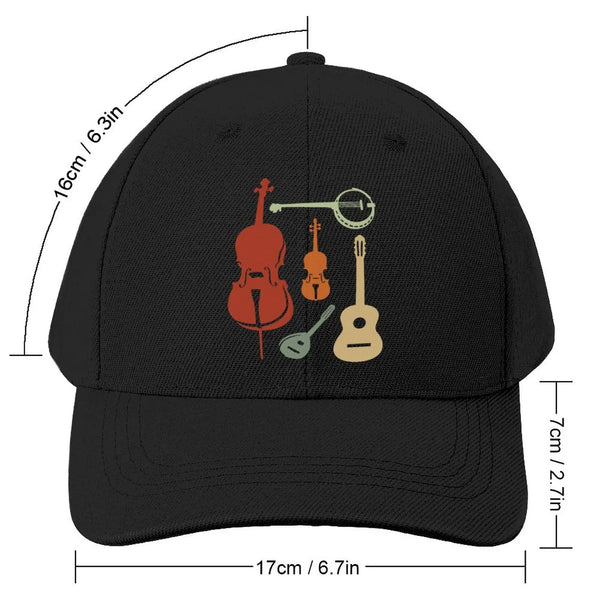 Music Instruments Baseball Cap - Artistic Pod
