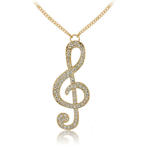 Free - Crystal Music Note Necklace &Pendant - Artistic Pod