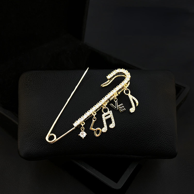 Music Note Zirconia Pin - Artistic Pod