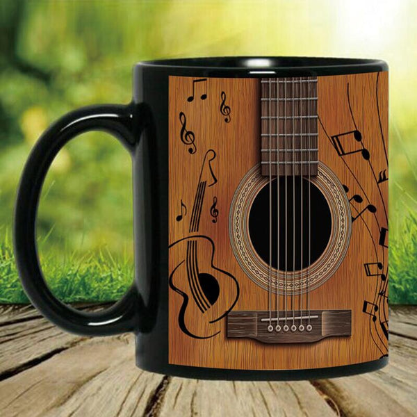 Black Guitar Coffee Mug - Artistic Pod