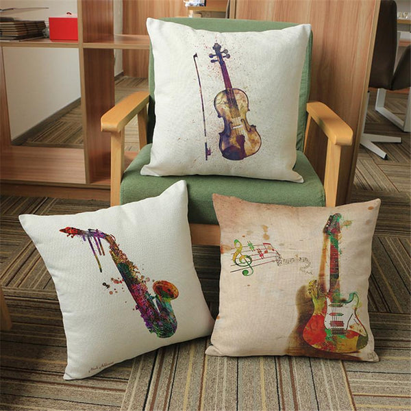 Music Instrument Cushion Covers - Artistic Pod