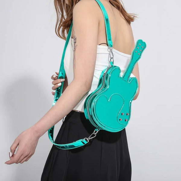 Metallic Guitar Shape Bag - Artistic Pod