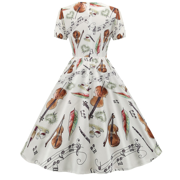Violin Music Notes Dress - Artistic Pod
