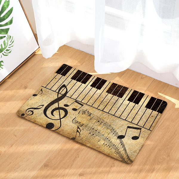 Vintage Music Notes Doormat - Artistic Pod