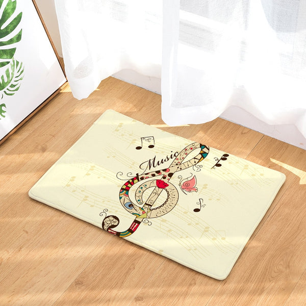 Vintage Music Notes Doormat - Artistic Pod