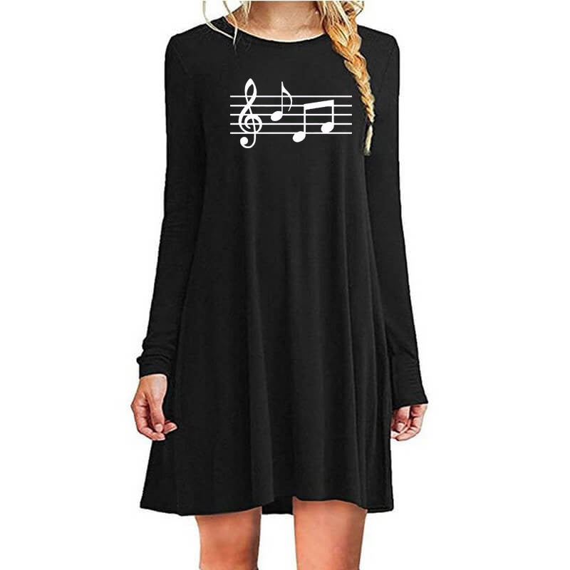 Music Score Casual Dress - Artistic Pod
