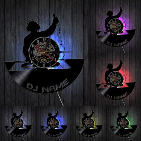 Personalized DJ Name Vinyl Record Clock - Artistic Pod