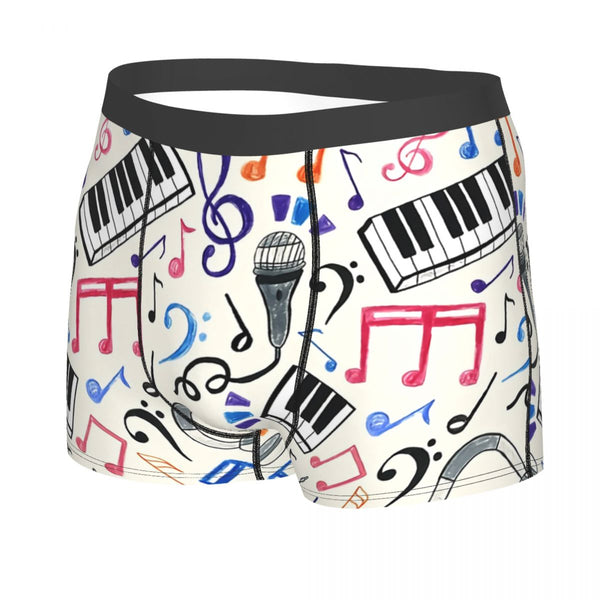 Piano & Microphone Print Boxer Briefs - Artistic Pod
