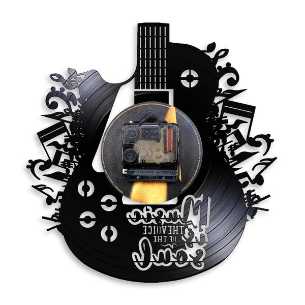 Guitar Vinyl Record Wall Clock - Artistic Pod