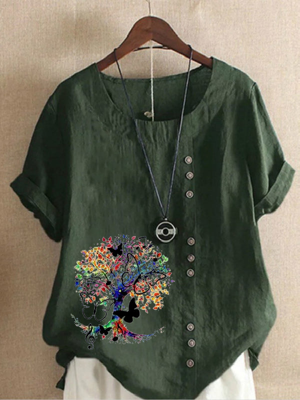 Music Notes Butterfly Blouse - Artistic Pod