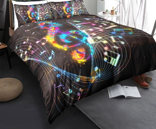 Magical Music Notes Bedding Set - Artistic Pod