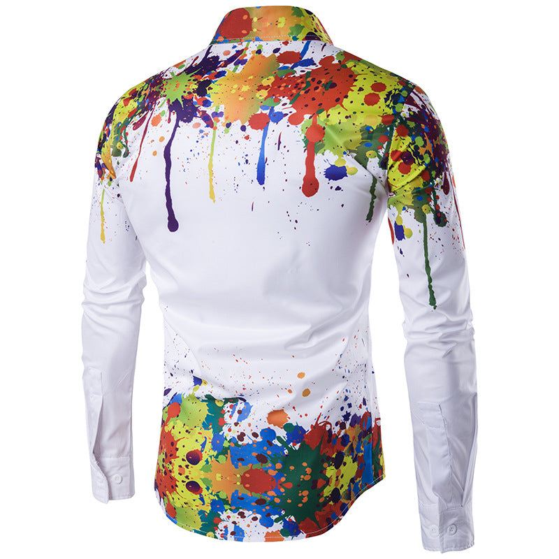 Splash Paint Men's Shirt - Artistic Pod