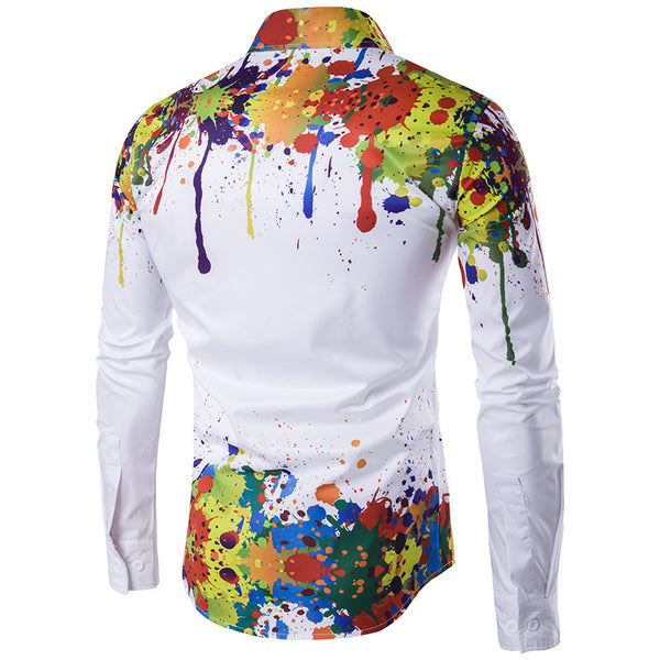 Splash Paint Men's Shirt - Artistic Pod