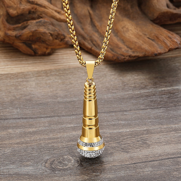Microphone Rhinestone Necklace - Artistic Pod