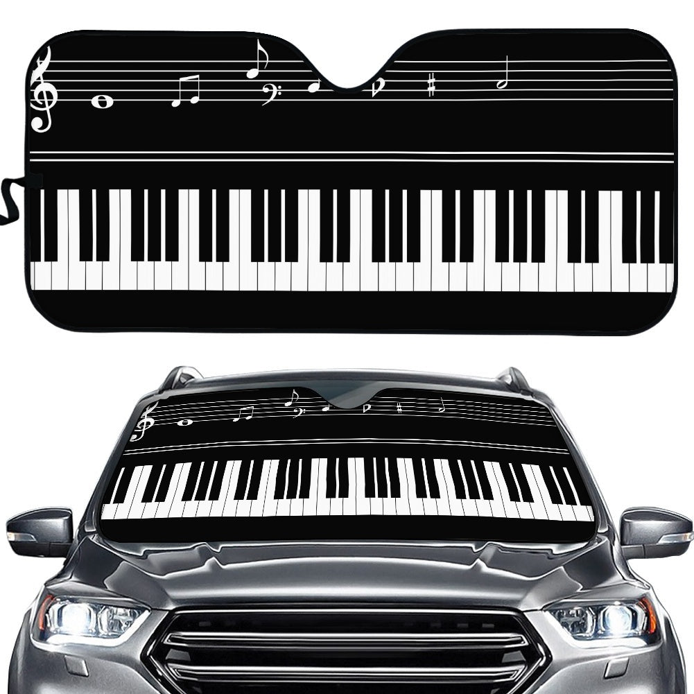 Music Notes Car Windshield Cover - Artistic Pod
