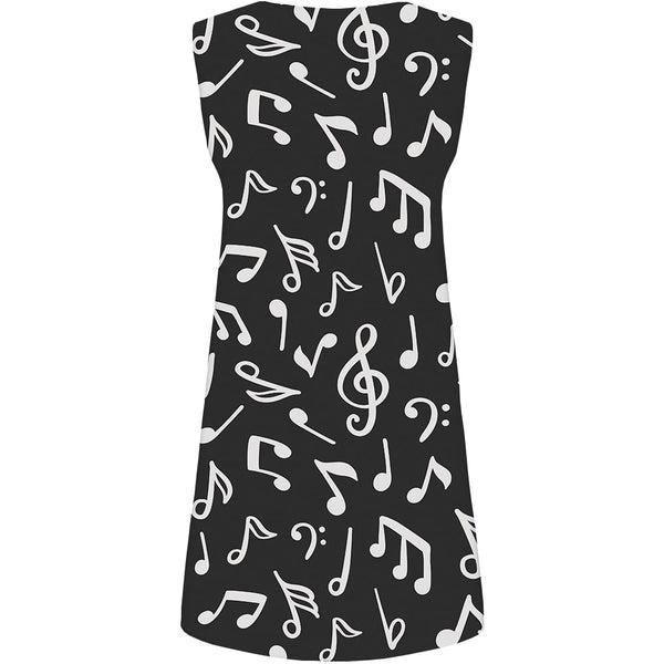 Vintage Black Music Notes Dress - Artistic Pod