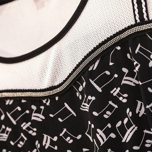 Patchwork Music Notation Print Dress - Artistic Pod