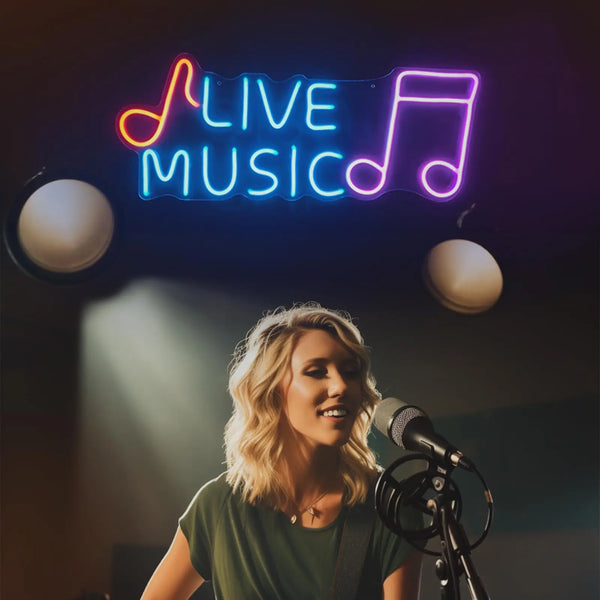 LIVE MUSIC Letter Neon Sign - Artistic Pod