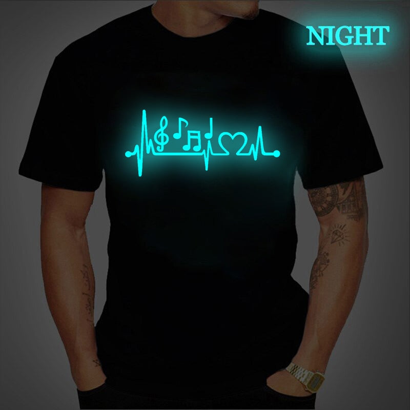 Luminous Music Notes T-Shirt - Artistic Pod