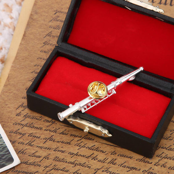 Mini Flute Shaped Instrument Brooch - Artistic Pod