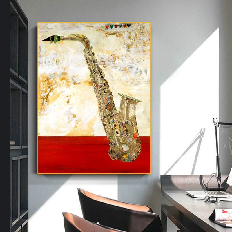 Modern Saxophone Canvas Art - Artistic Pod