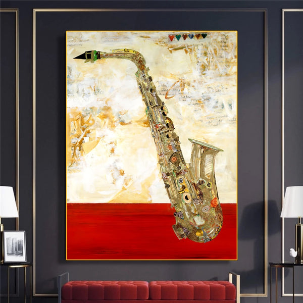 Modern Saxophone Canvas Art - Artistic Pod
