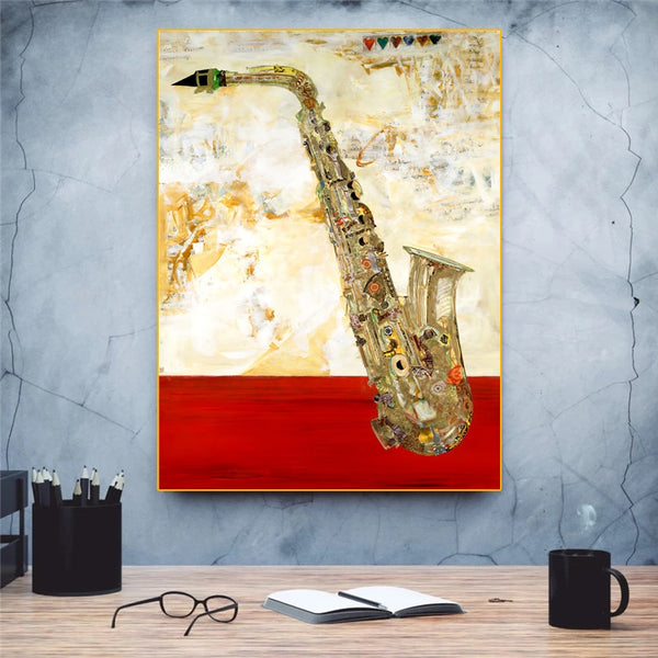 Modern Saxophone Canvas Art - Artistic Pod