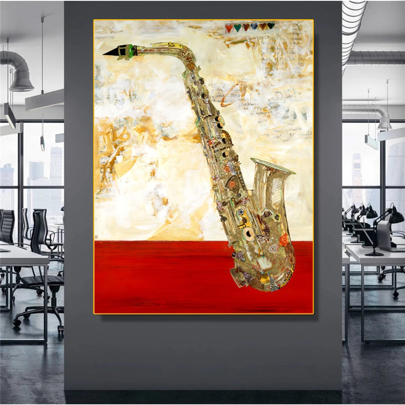 Modern Saxophone Canvas Art - Artistic Pod