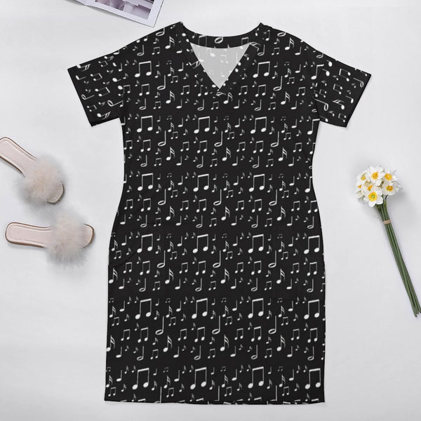 Music Notes Plus Size Dress - Artistic Pod