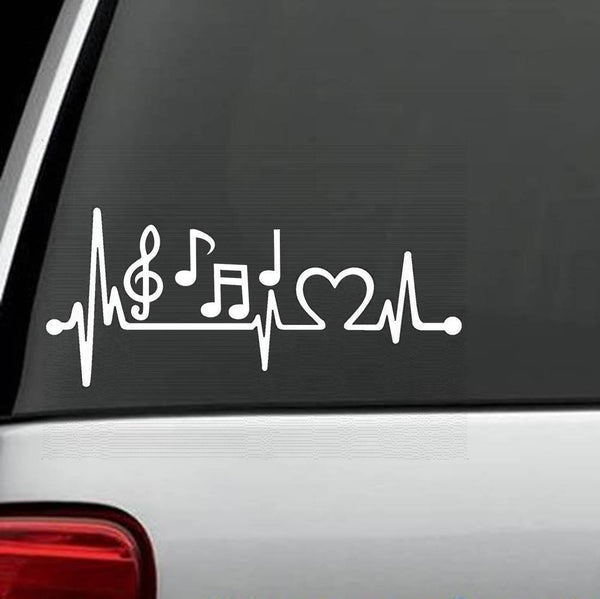 Music Notes Heartbeat Sticker - Artistic Pod