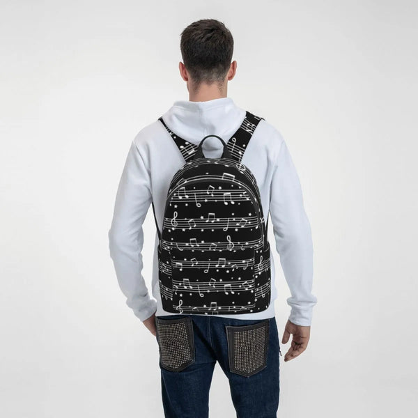 Music Note Monochrome Backpack - Artistic Pod