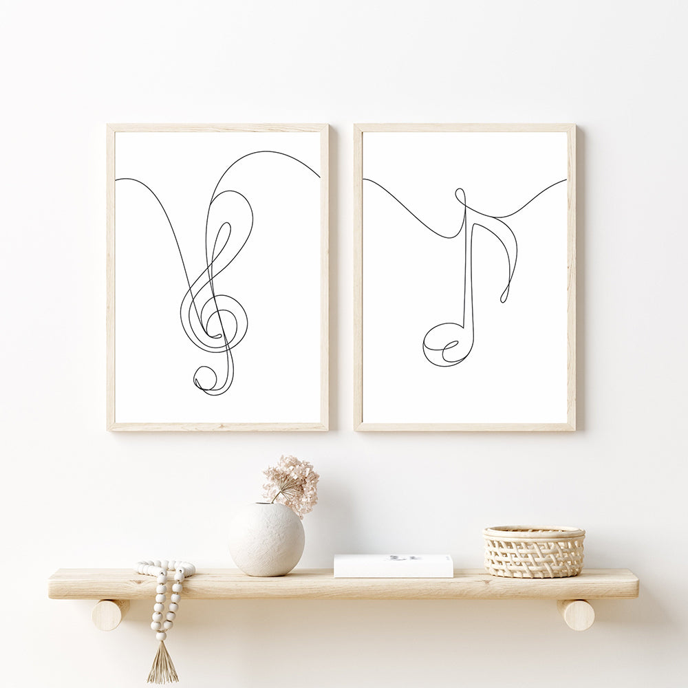 Treble Clef & Eighth Notes Wall Art - Artistic Pod