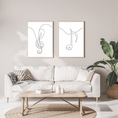 Treble Clef & Eighth Notes Wall Art - Artistic Pod