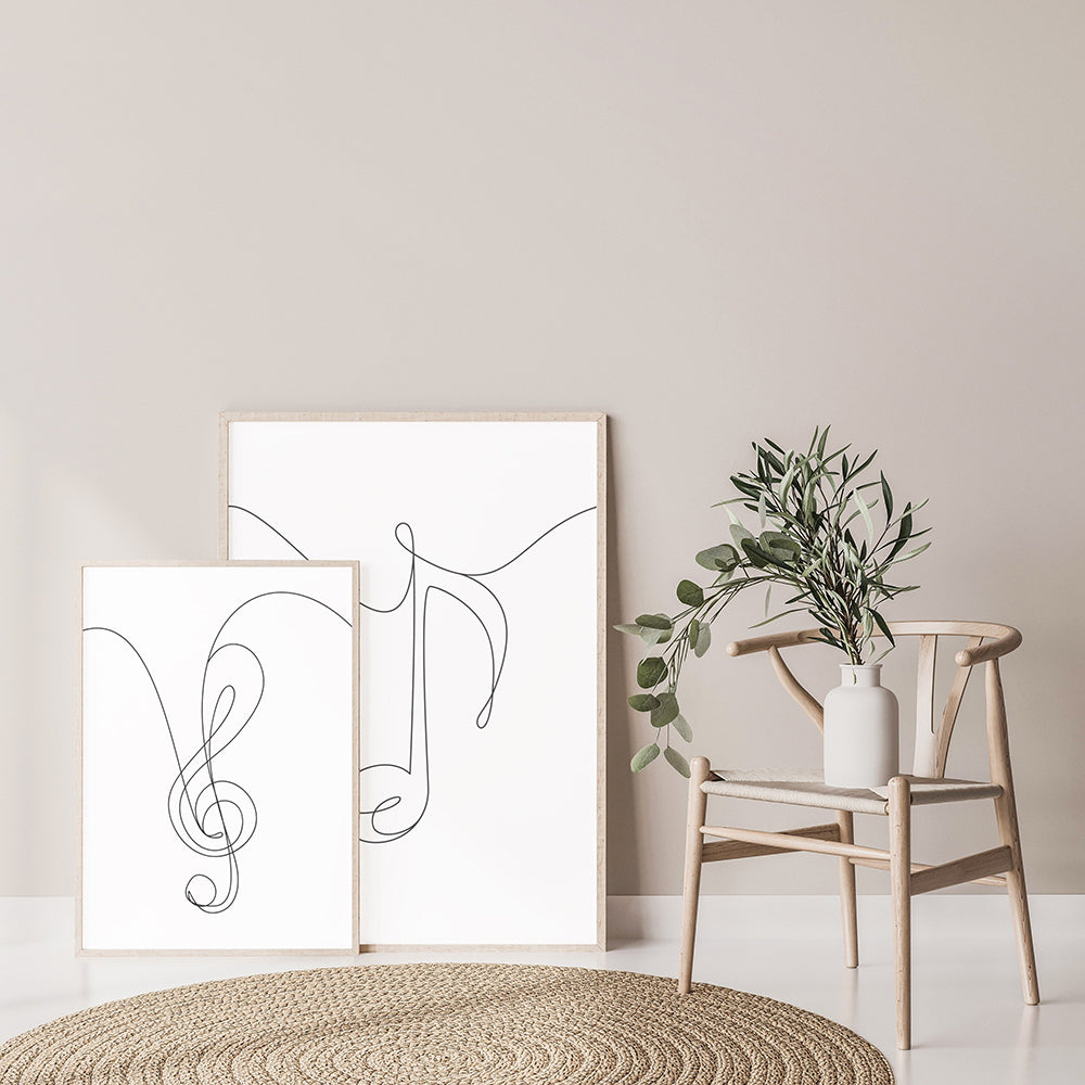 Treble Clef & Eighth Notes Wall Art - Artistic Pod