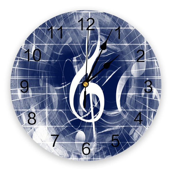 Blue Music Note Wall Clock - Artistic Pod