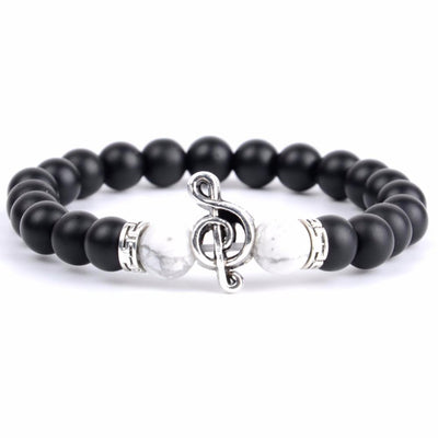 Treble Clef Gemstone Beads Bracelet - Artistic Pod