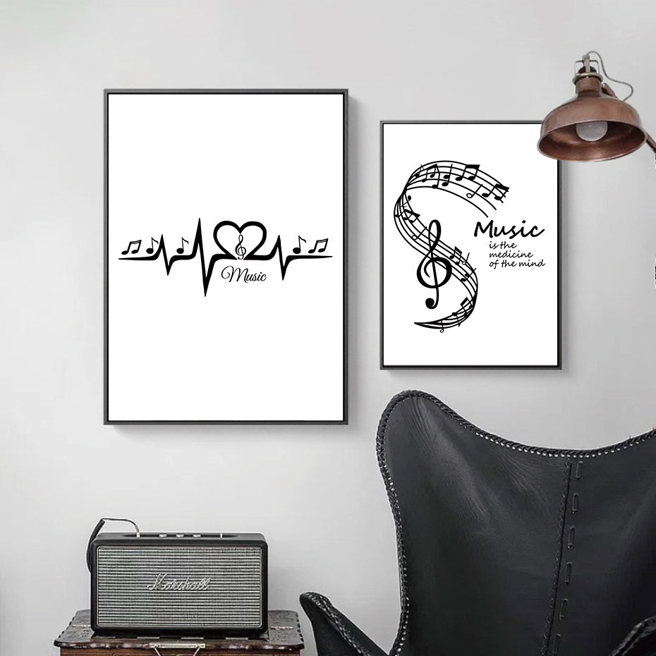 Musical Notes Painting Wall Art - Artistic Pod