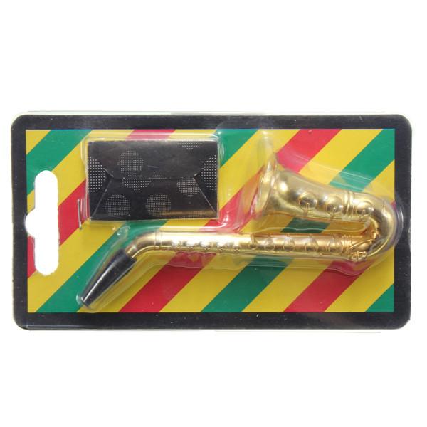 Small Saxophone Portable Smoking Pipes Metal - Artistic Pod