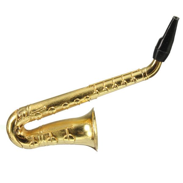 Small Saxophone Portable Smoking Pipes Metal - Artistic Pod