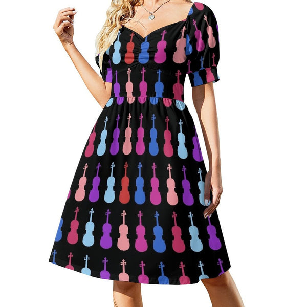Violin Colors Elegant Dress - Artistic Pod