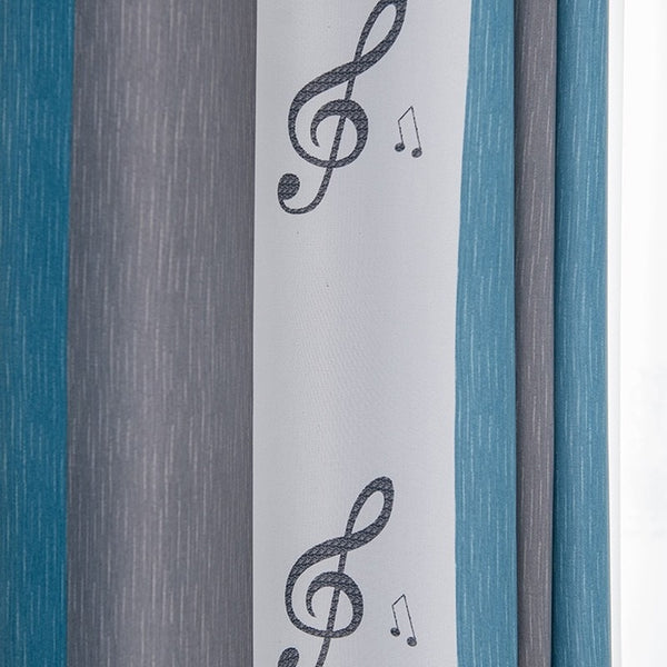 Treble Clef Print Curtain - Artistic Pod