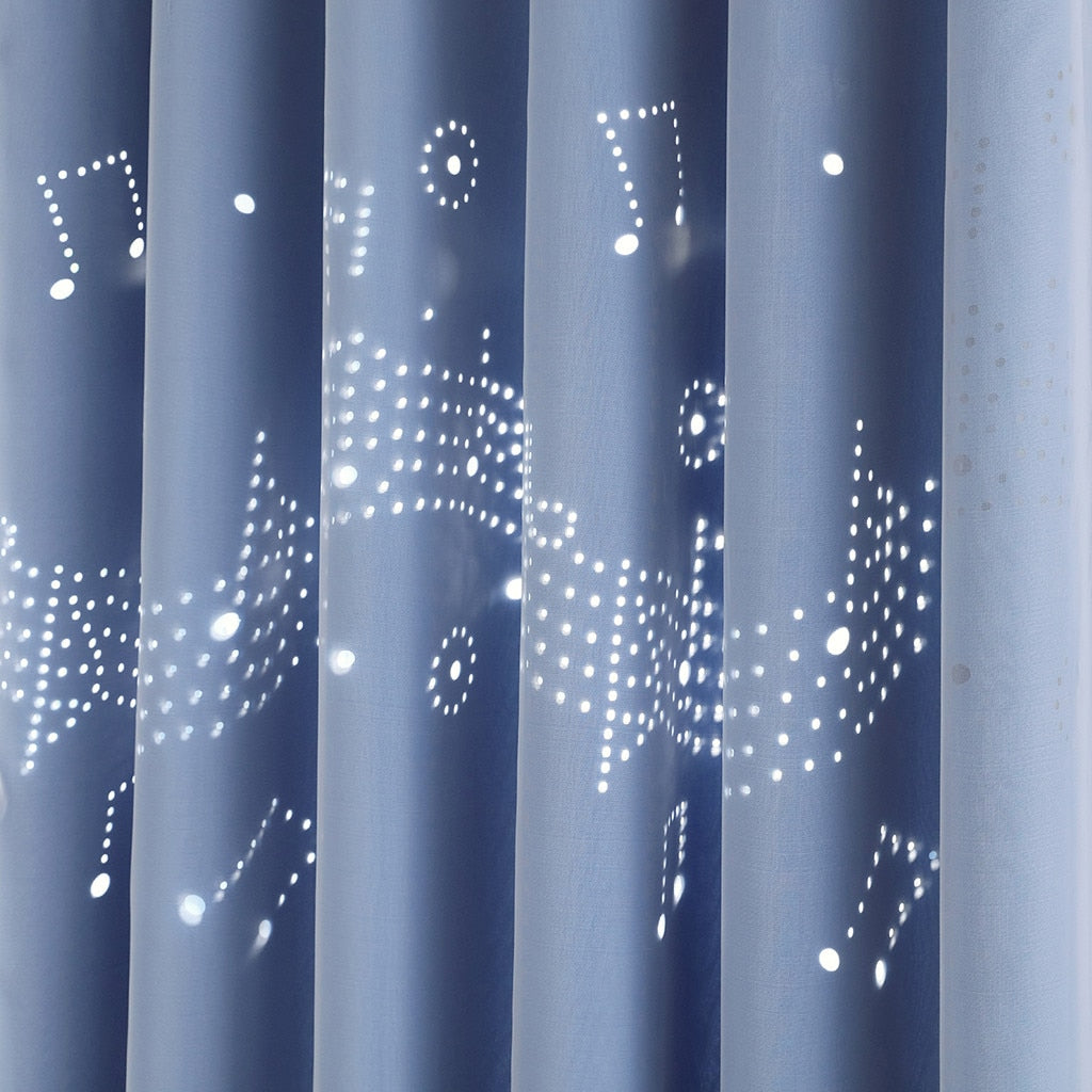 Music Notes Window Curtain - Artistic Pod